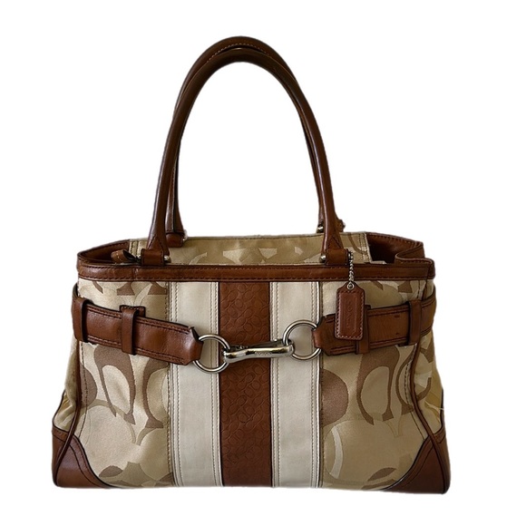 Coach | Bags | Coach Hampton Carryall Tote Monogram Optic Signature ...